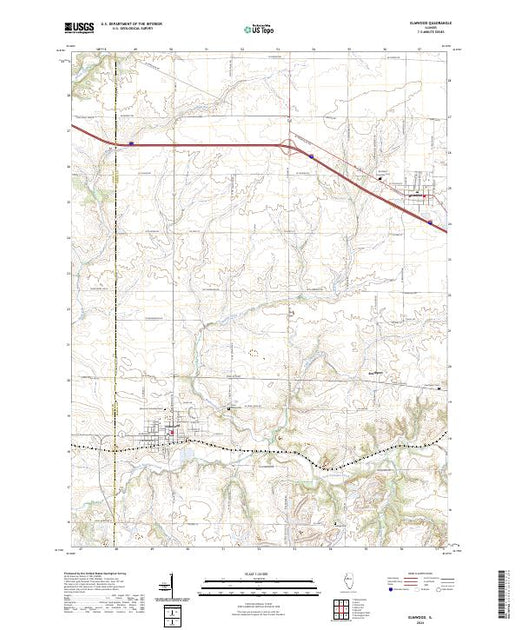 US Topo 7.5-minute map for Elmwood IL – American Map Store