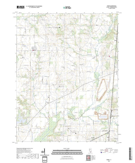 US Topo 7.5-minute map for Ewing IL – American Map Store