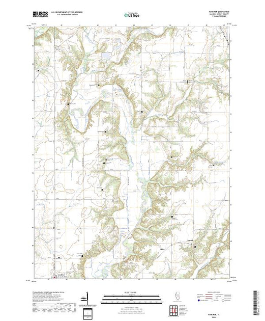 US Topo 7.5-minute map for Fancher IL – American Map Store