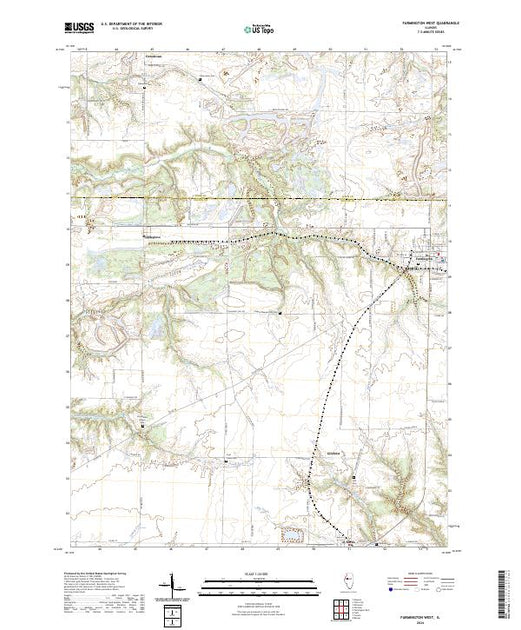 US Topo 7.5-minute map for Farmington West IL – American Map Store