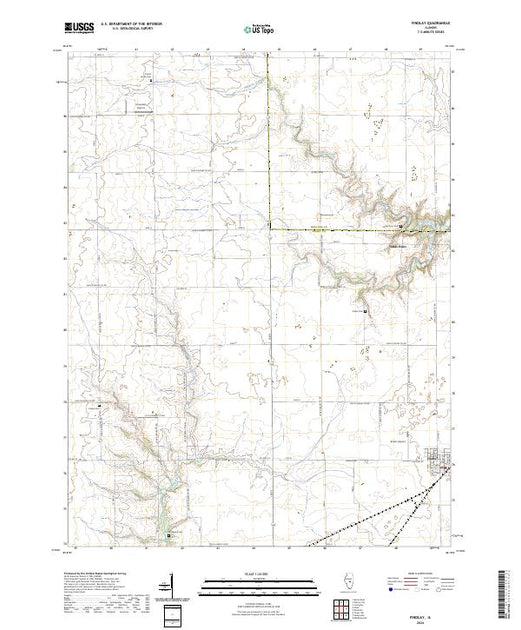 US Topo 7.5-minute map for Findlay IL – American Map Store