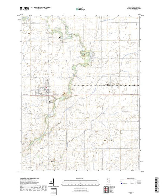 US Topo 7.5-minute map for Fisher IL – American Map Store