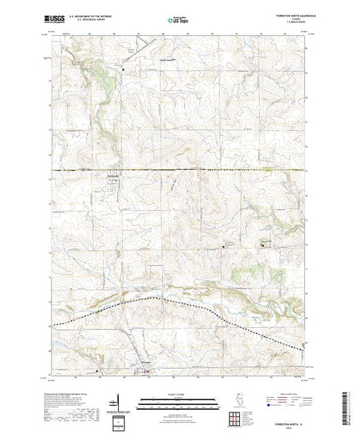 US Topo 7.5-minute map for Forreston North IL – American Map Store