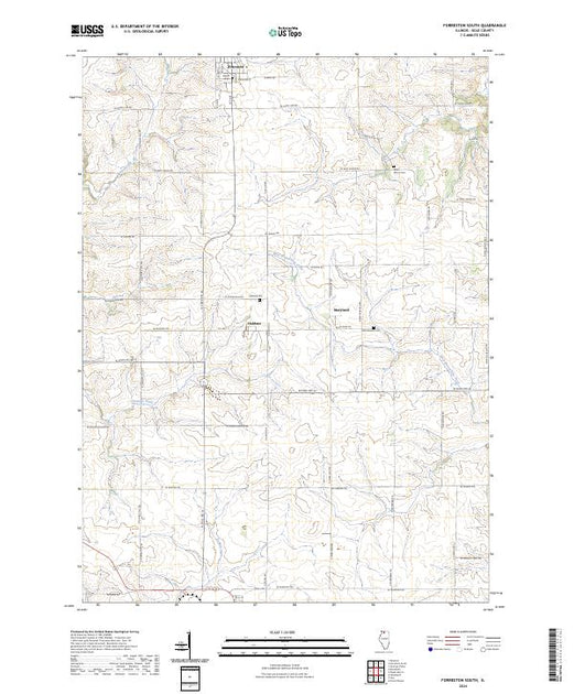 US Topo 7.5-minute map for Forreston South IL – American Map Store