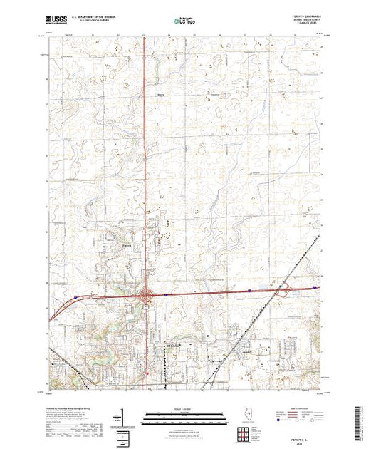 US Topo 7.5-minute map for Forsyth IL – American Map Store