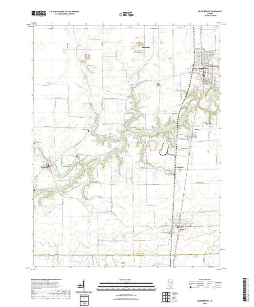 US Topo 7.5-minute map for Georgetown IL – American Map Store