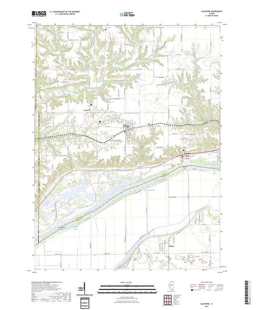 US Topo 7.5-minute map for Glasford IL – American Map Store