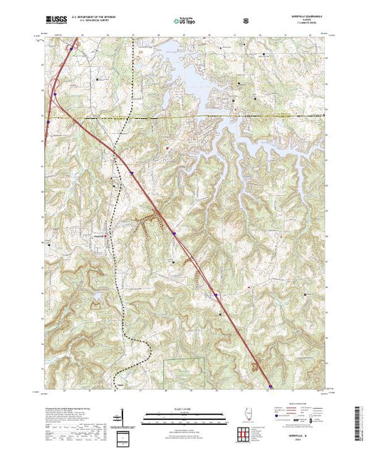 US Topo 7.5-minute map for Goreville IL – American Map Store
