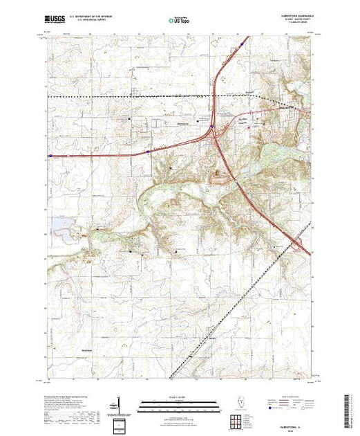 US Topo 7.5-minute map for Harristown IL – American Map Store