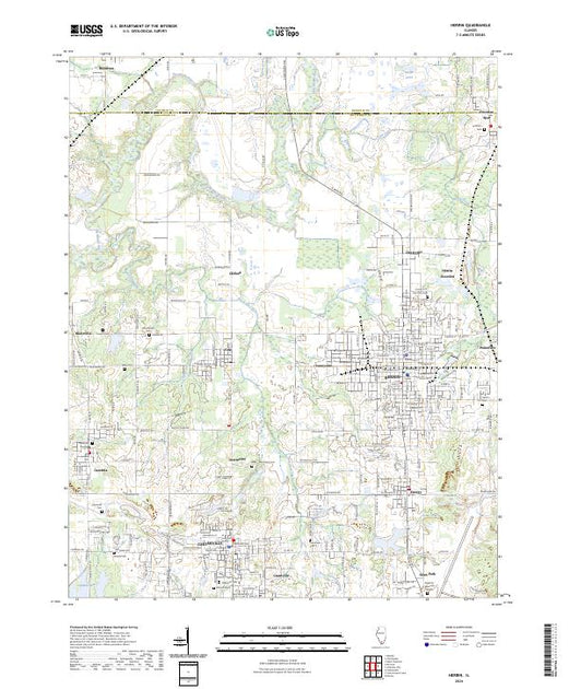 US Topo 7.5-minute map for Herrin IL – American Map Store