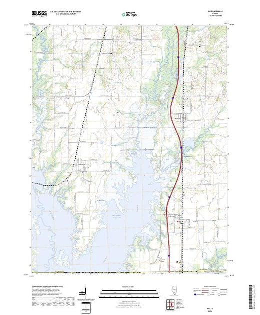 US Topo 7.5-minute map for Ina IL – American Map Store