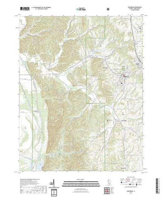 US Topo 7.5-minute map for Jonesboro IL – American Map Store