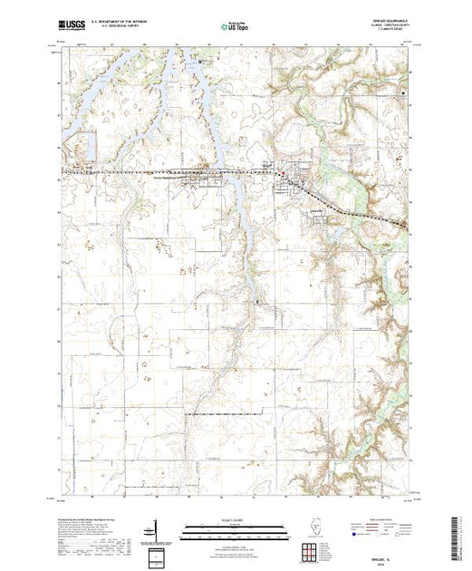 US Topo 7.5-minute map for Kincaid IL – American Map Store