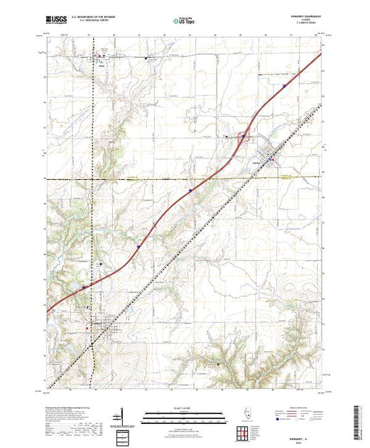 US Topo 7.5-minute map for Kinmundy IL – American Map Store