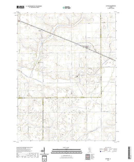 US Topo 7.5-minute map for Latham IL – American Map Store
