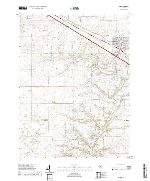 US Topo 7.5-minute map for Le Roy IL – American Map Store