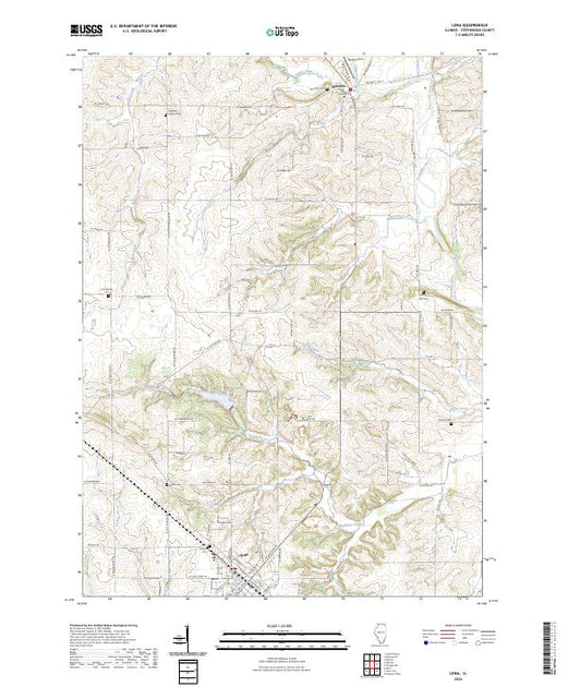 US Topo 7.5-minute map for Lena IL – American Map Store