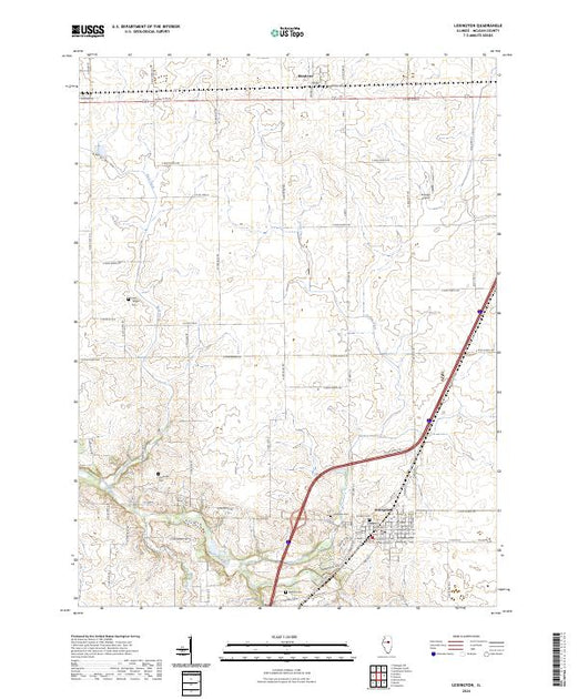 US Topo 7.5-minute map for Lexington IL – American Map Store