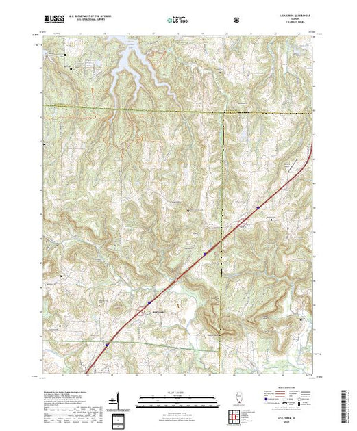 US Topo 7.5-minute map for Lick Creek IL – American Map Store