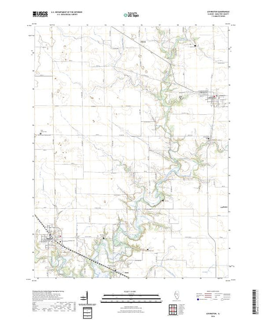 US Topo 7.5-minute map for Lovington IL – American Map Store
