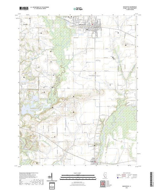US Topo 7.5-minute map for Mascoutah IL – American Map Store