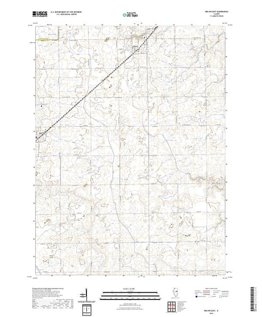 US Topo 7.5-minute map for Melvin East IL – American Map Store