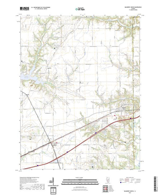 US Topo 7.5-minute map for Mulberry Grove IL – American Map Store