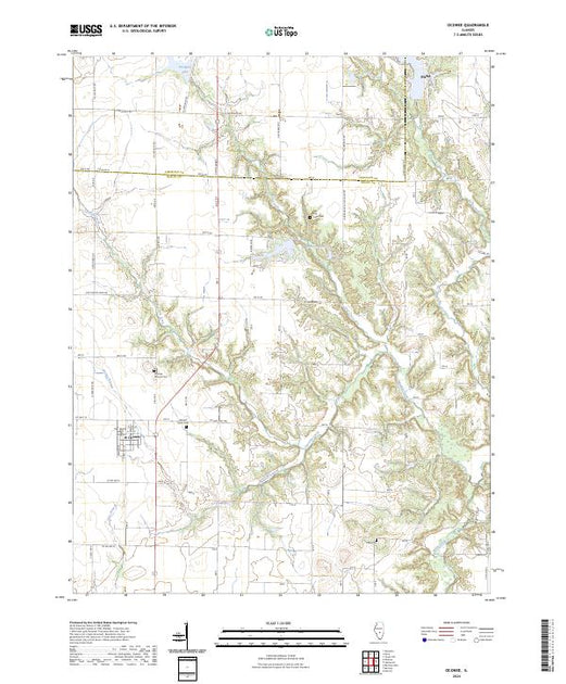 US Topo 7.5-minute map for Oconee IL – American Map Store