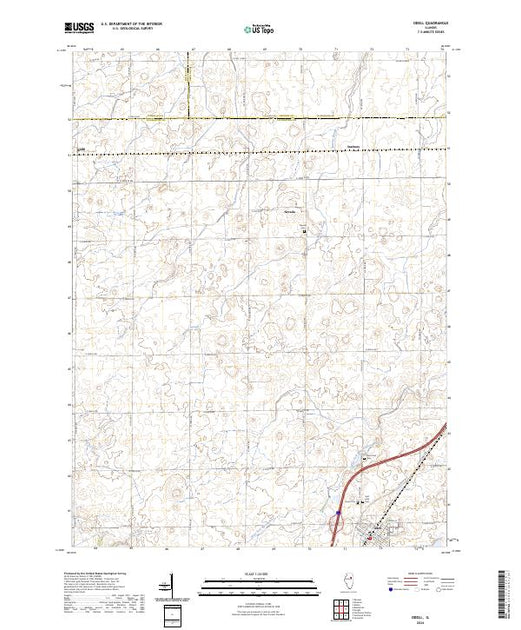 US Topo 7.5-minute map for Odell IL – American Map Store