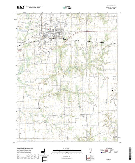 US Topo 7.5-minute map for Olney IL – American Map Store