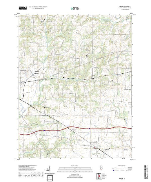 US Topo 7.5-minute map for Opdyke IL – American Map Store