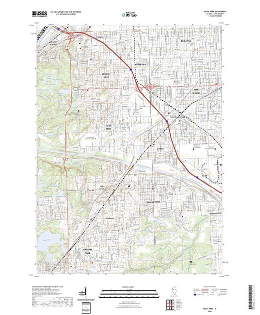US Topo 7.5-minute map for Palos Park IL – American Map Store