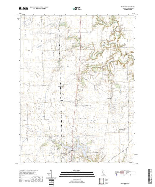 US Topo 7.5-minute map for Paris North IL – American Map Store