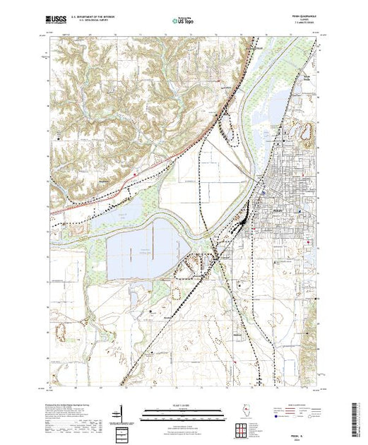 US Topo 7.5-minute map for Pekin IL – American Map Store