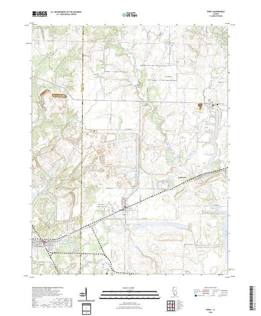 US Topo 7.5-minute map for Percy IL – American Map Store