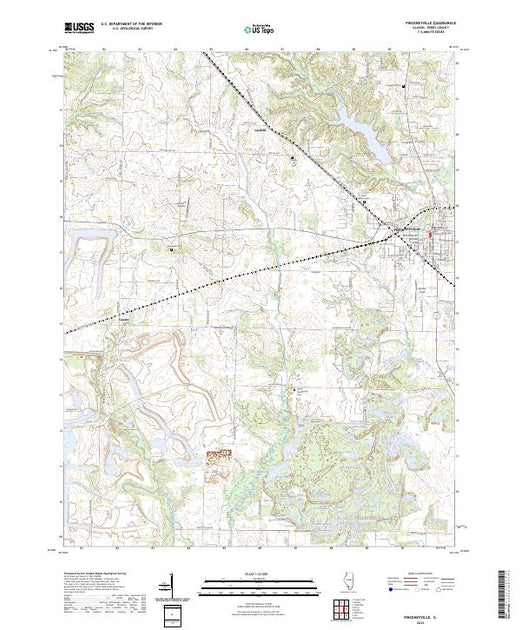 US Topo 7.5-minute map for Pinckneyville IL – American Map Store