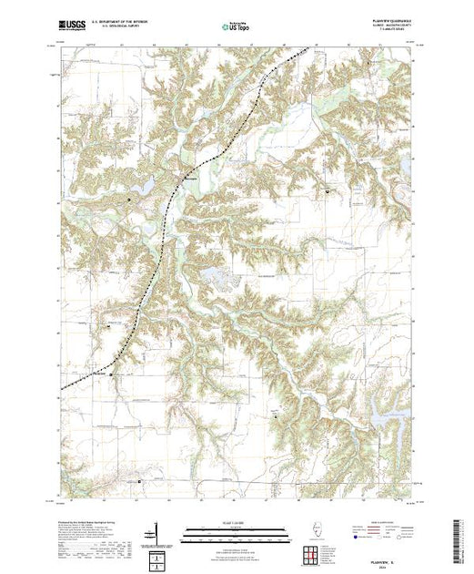 US Topo 7.5-minute map for Plainview IL – American Map Store