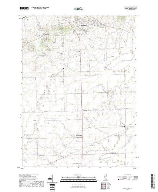 US Topo 7.5-minute map for Plattville IL – American Map Store