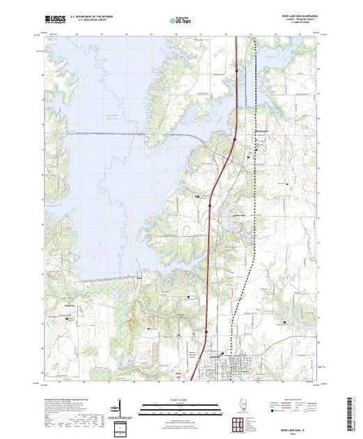 US Topo 7.5-minute map for Rend Lake Dam IL – American Map Store