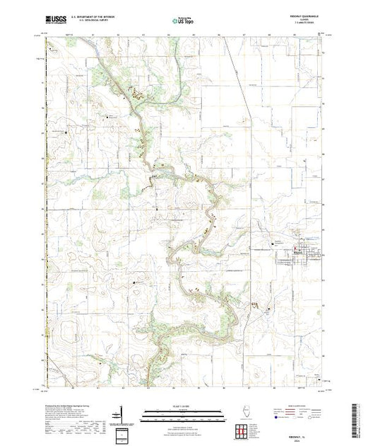US Topo 7.5-minute map for Ridgway IL – American Map Store