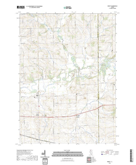 US Topo 7.5-minute map for Ridott IL – American Map Store