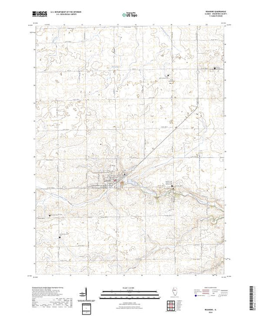 US Topo 7.5-minute map for Roanoke IL – American Map Store