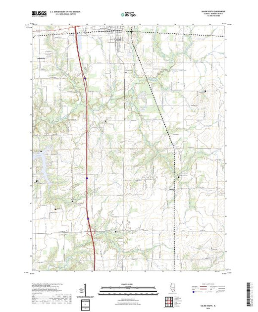 US Topo 7.5-minute map for Salem South IL – American Map Store