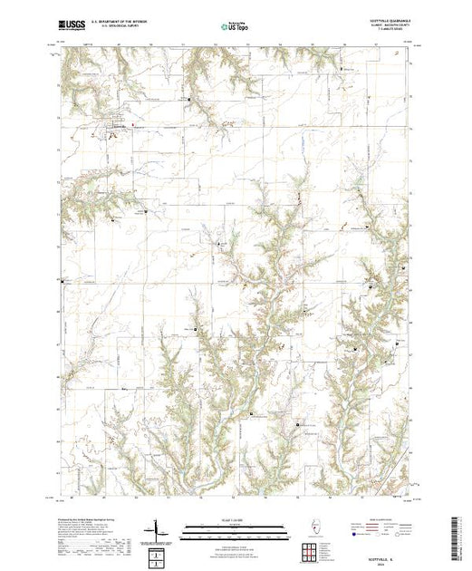 US Topo 7.5-minute map for Scottville IL – American Map Store
