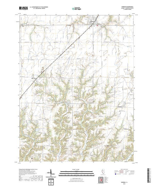 US Topo 7.5-minute map for Shipman IL – American Map Store