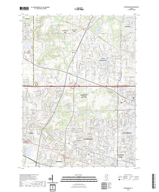 US Topo 7.5-minute map for Streamwood IL – American Map Store