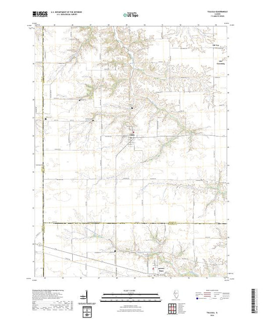 US Topo 7.5-minute map for Tallula IL – American Map Store