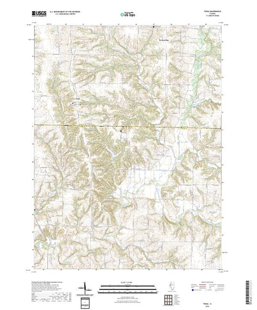 US Topo 7.5-minute map for Tioga IL – American Map Store