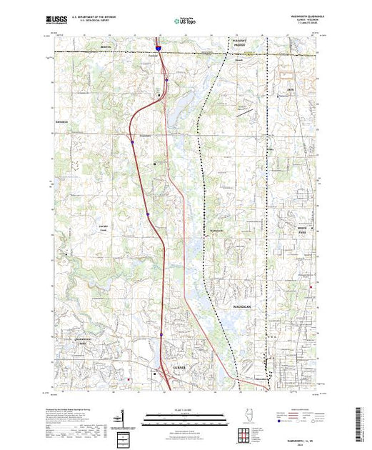 US Topo 7.5-minute map for Wadsworth ILWI – American Map Store