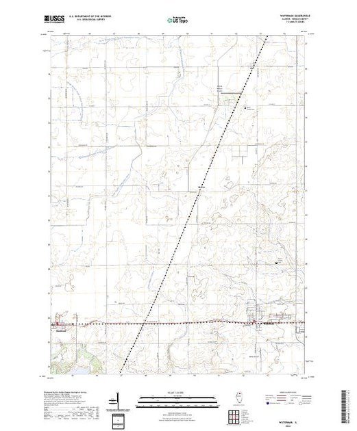US Topo 7.5-minute map for Waterman IL – American Map Store